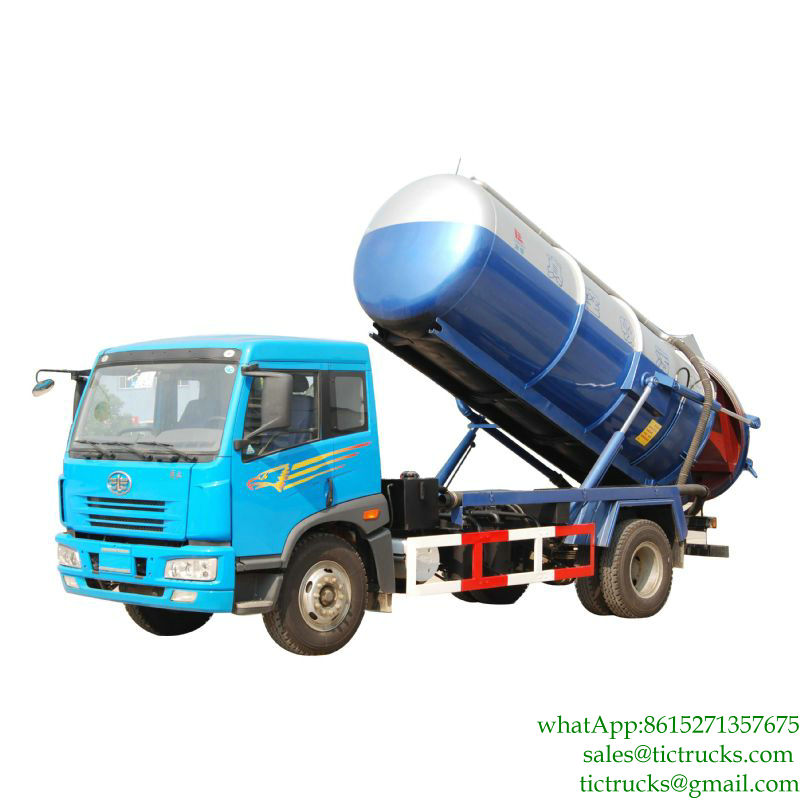 8000L 4x2 FAW 140HP septic truck , www.truckinchina.com