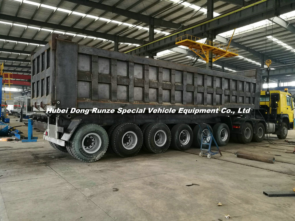 6 Axles Trailer Tipper 80ton-100ton Heavy-Duty for 100 Ton Mangenese ...