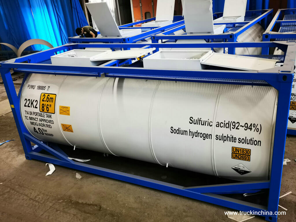 Wholesale T14 Sulfuric Acid Tank Container Steel Lined LDPE in Chinese ...