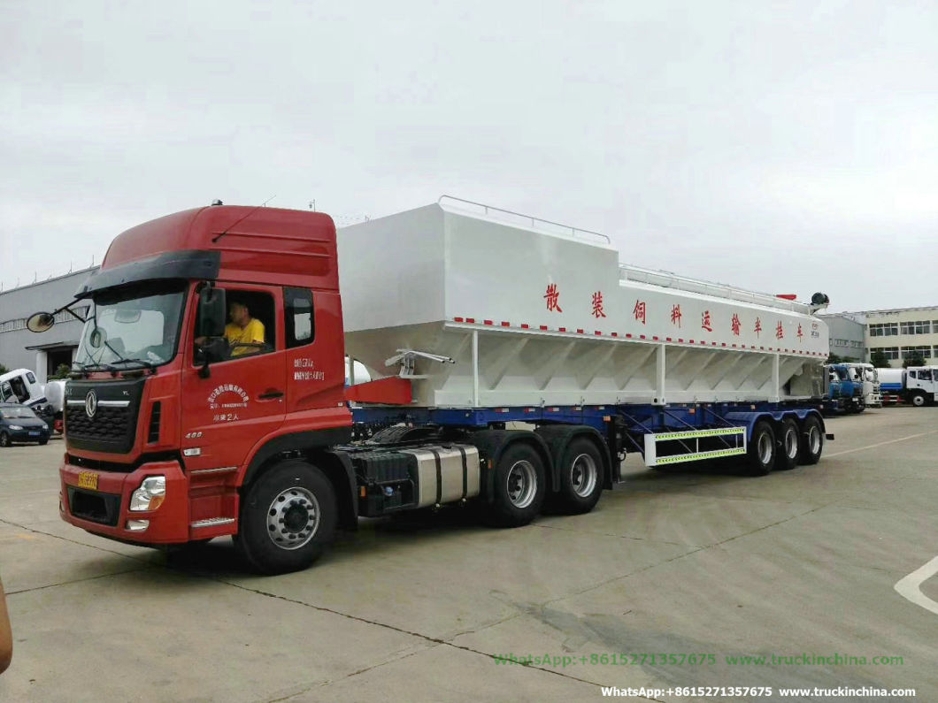 Tri-Axles Bulk Feed Tank Semi Trailer Customized with Electric Pump ...