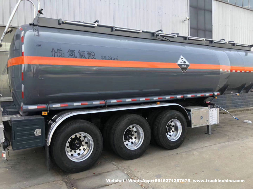 Wholesale 3 Axles Hydrochloric Acid Tanker 29500L HCl Tanks in Chinese ...
