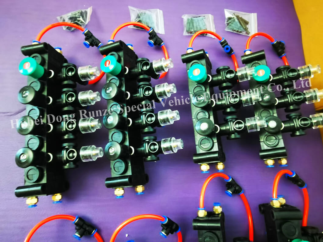 Pneumatic Control Block Plastic Switch 7 compartments Fuel Tanker Block ...