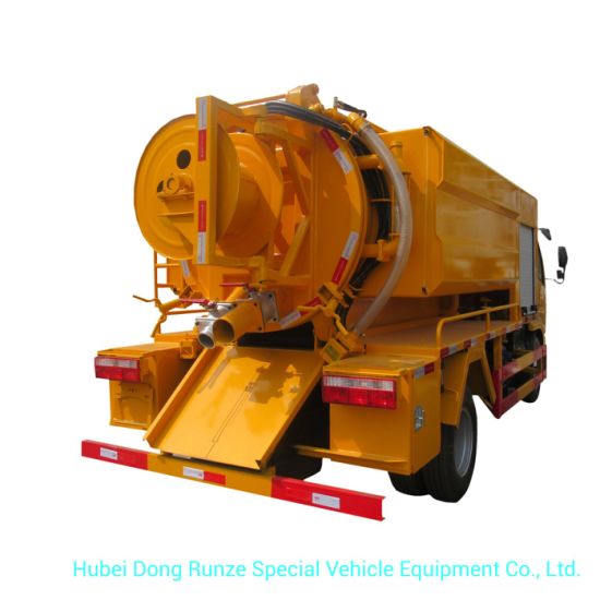 Wholesale Vacuum Tank Combined Sewer Jetting Truck 5.5cbm Vacuum Sewage ...