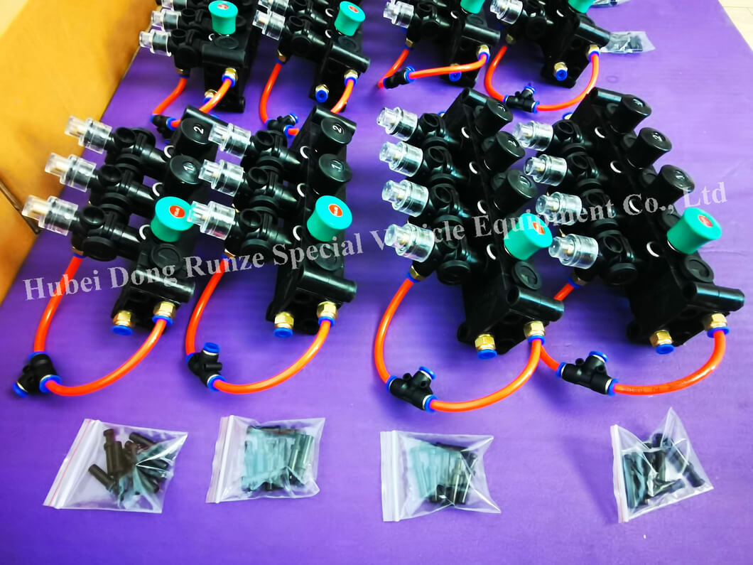 Pneumatic Control Block Plastic Switch 7 compartments Fuel Tanker Block ...