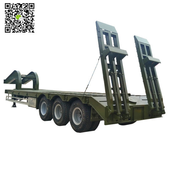 Wholesale 60t Heavy Duty Lowbed Trailer Truck (Gooseneck Low Bed Semi ...