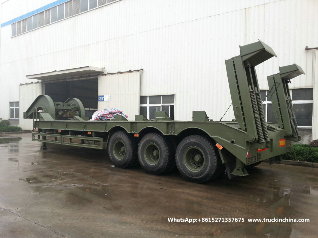 Wholesale 60t -80t Heavy Duty 3 Axles Lowbed Semi Trailer for Tank ...