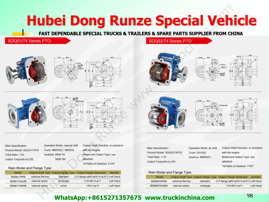Wholesale Jmc DFAC Truck Pto Sdq51/74 (Gearbox Power Take off For ISUZU ...