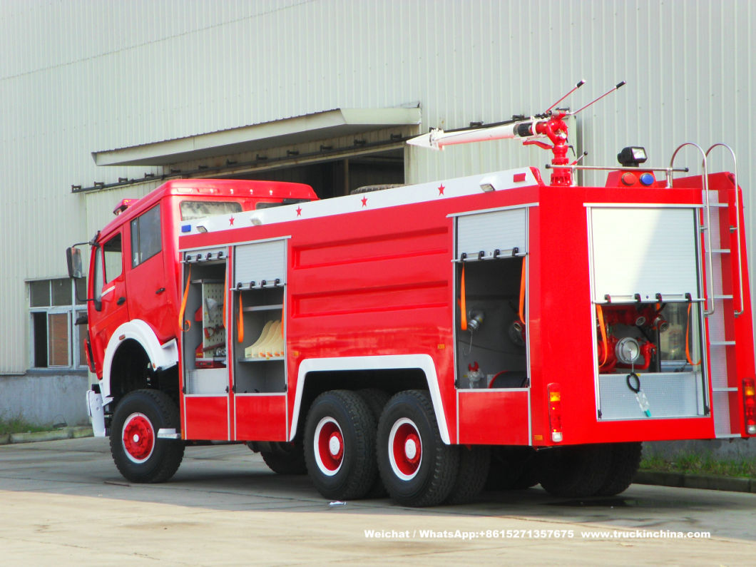 Double Cabin Beiben Fire Truck Water Foam Fire Fighting Truck off Road ...