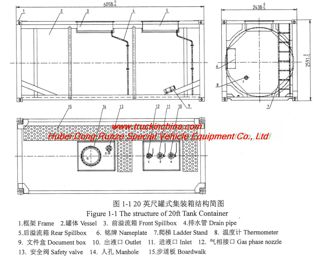 Wholesale 20FT T14 Offshore Portable ISO Tank Container 21KL Lined PE ...