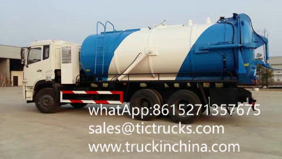 15000L high pressure vacuum tanker truck Cesspit Emptier truck DF Euro ...