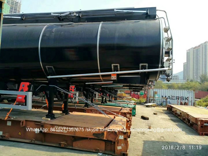 5 Units Hot Liquid Asphalt Tanker Semi-Trailer Export Shing By Flat ...