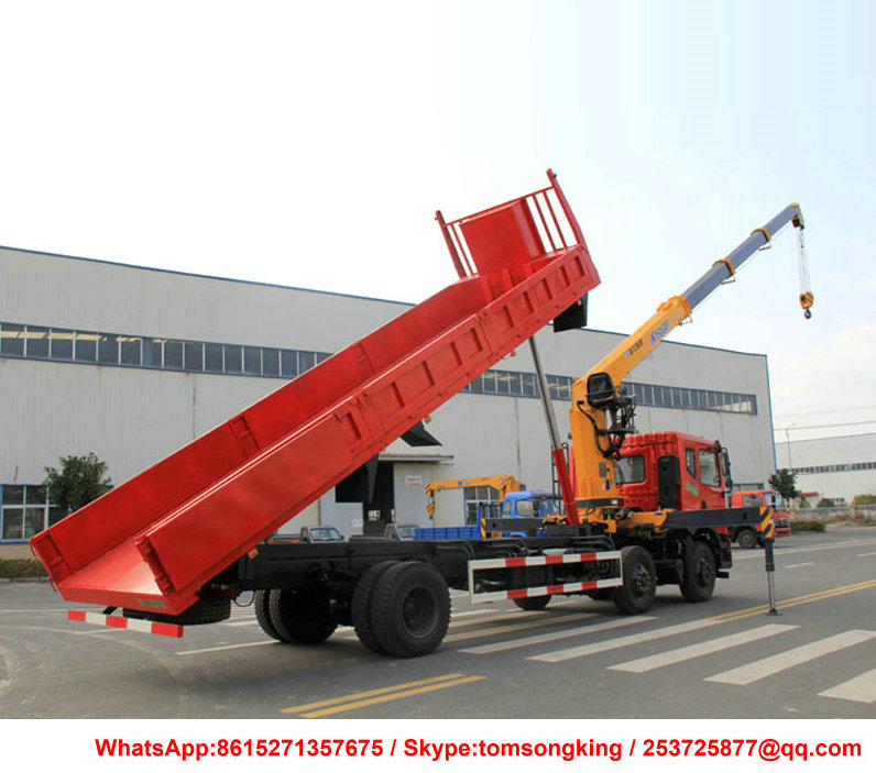 Wholesale Dongfeng 6x2 Tipper Dump Truck Mounted With Crane 8 Ton in ...